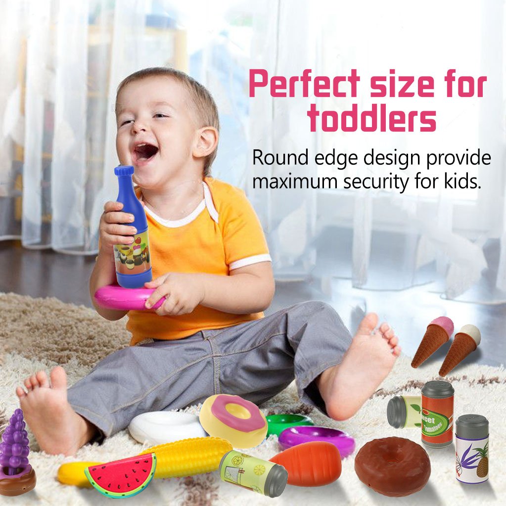 joylink Kitchen Toys, 139 Pieces, Plastic Food, Fruit, Vegetable ...