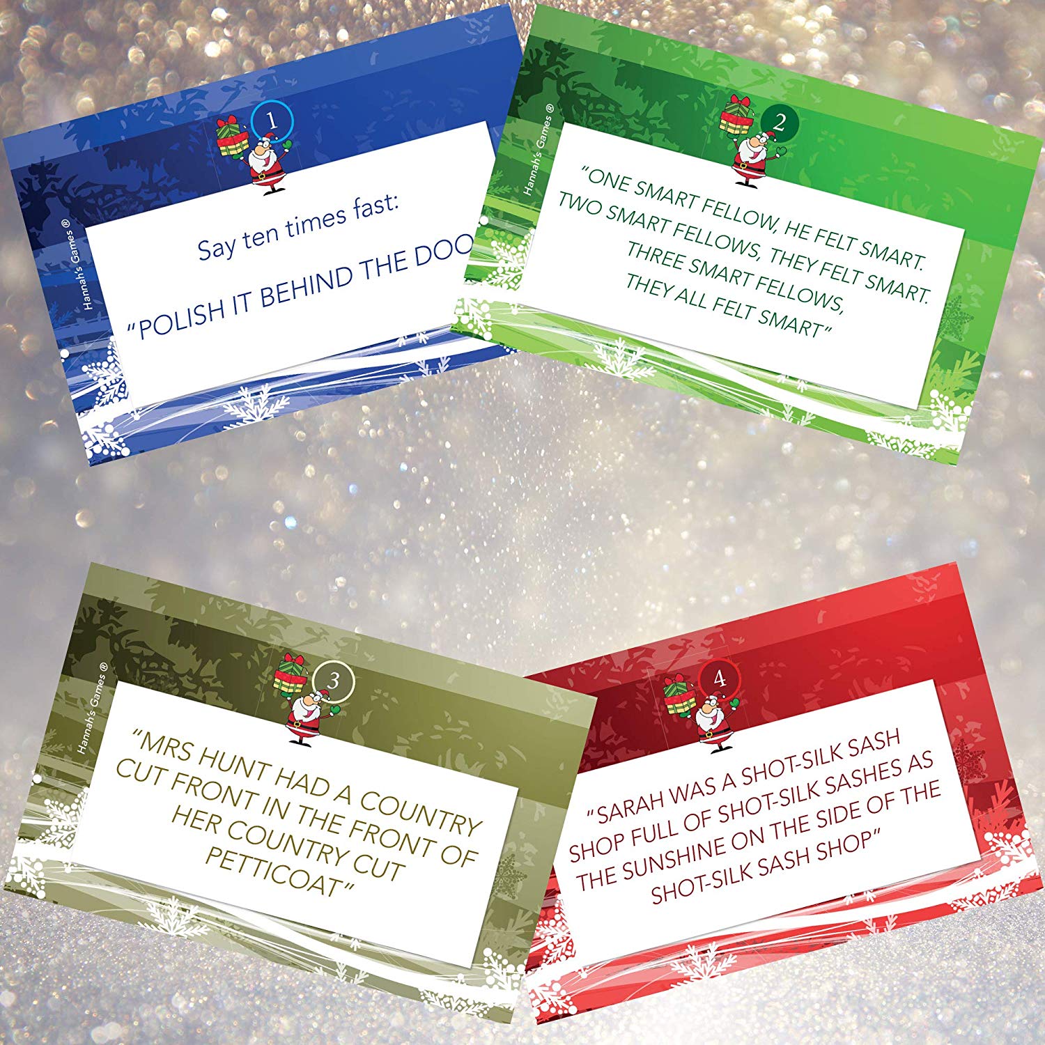 RUDE TONGUE TWISTERS Christmas Game Cards innuendo, secret Santa, work ...