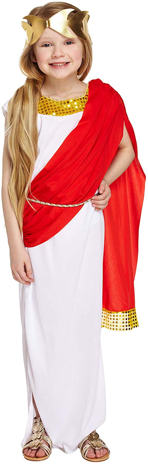 HENBRANDT Girls Greek Fancy Dress Roman Goddess Costume Age 7 – 9 – TopToy