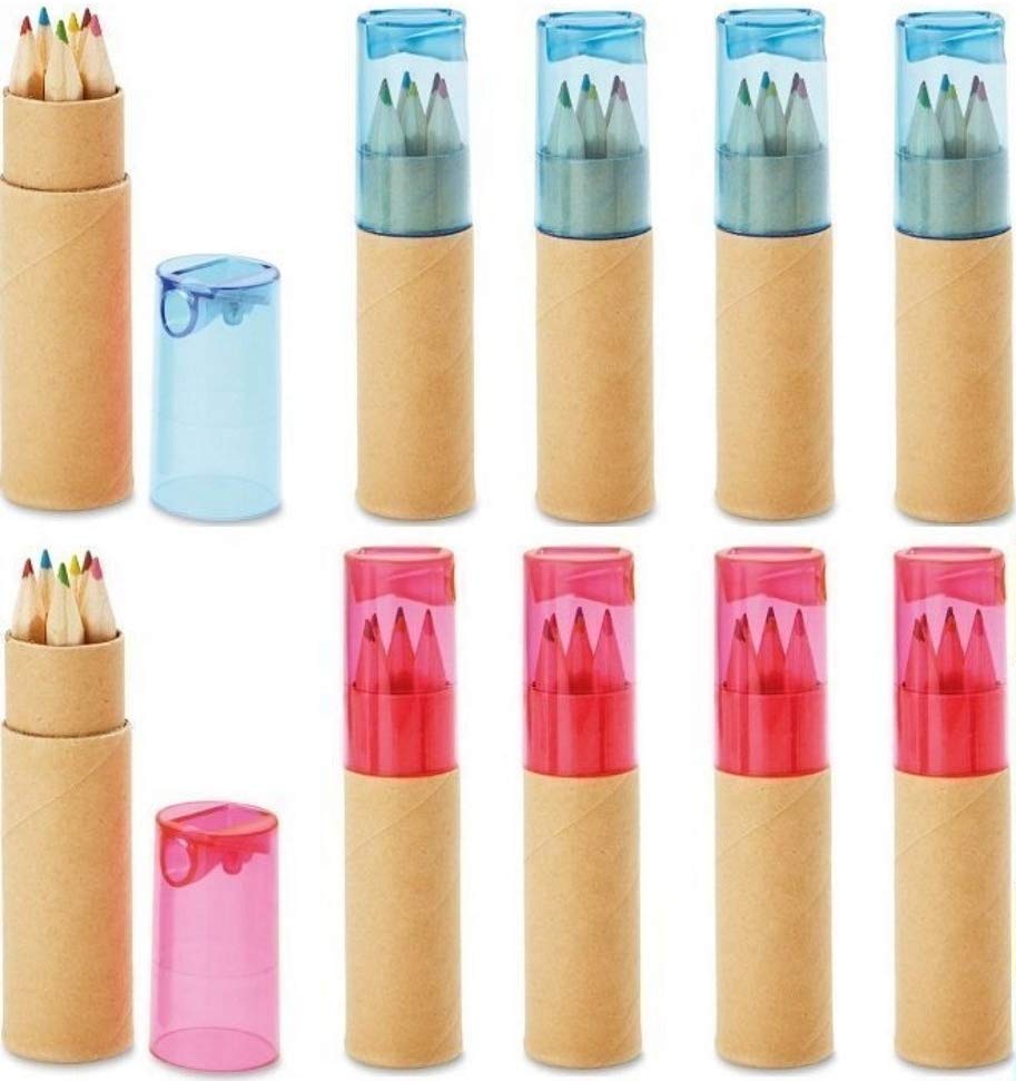 eBuyGB Pack of 10 Crayon Sets with Sharpener for Kids Party Birthday ...