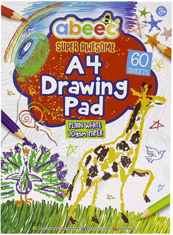 abeec 3 Drawing Pads for Children – (3 pack) Includes 2 x A4 Plain ...