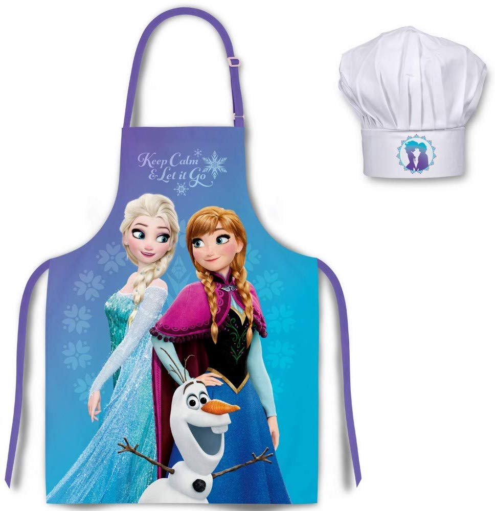 Disney Frozen Kids Apron and Hat Set 3 To 8 Years Polyester – TopToy