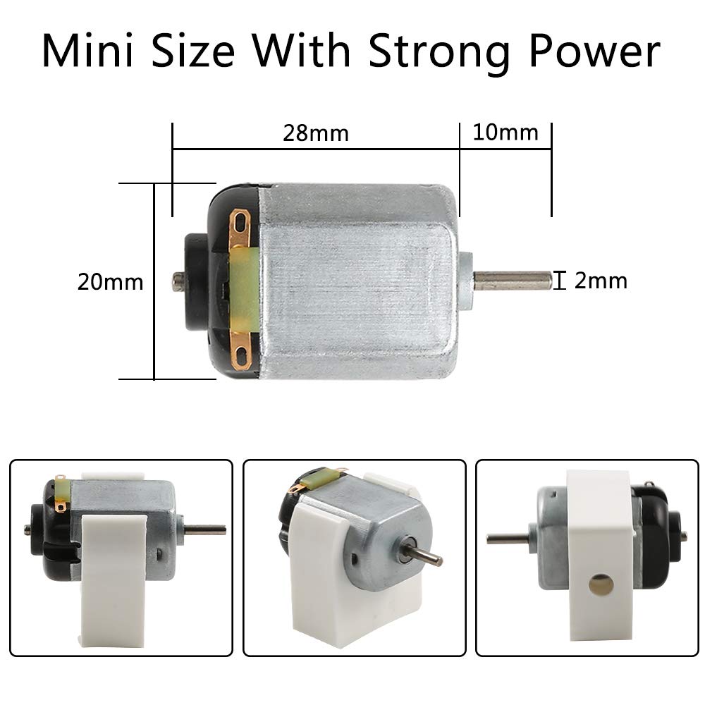 Sntieecr 6 Set DC Motors Kit, Mini Electric Motor 3V 15000RPM with 66 ...