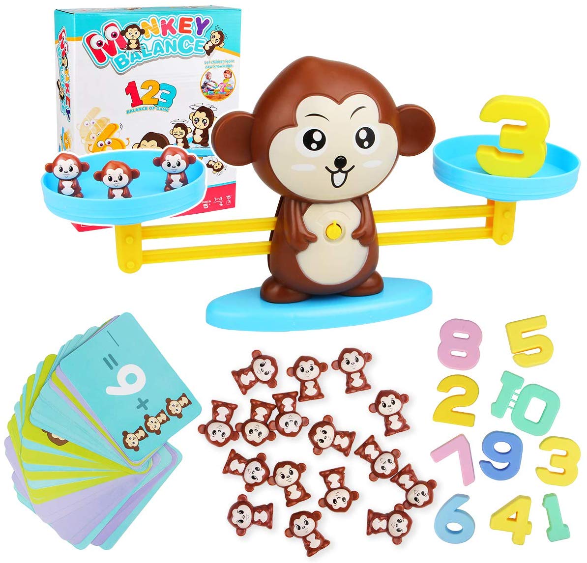 Aiduy Monkey Balance Maths Game Counting Toys, 65 pcs Cool Math Toys ...