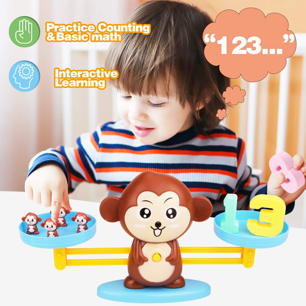 Aiduy Monkey Balance Maths Game Counting Toys, 65 pcs Cool Math Toys ...