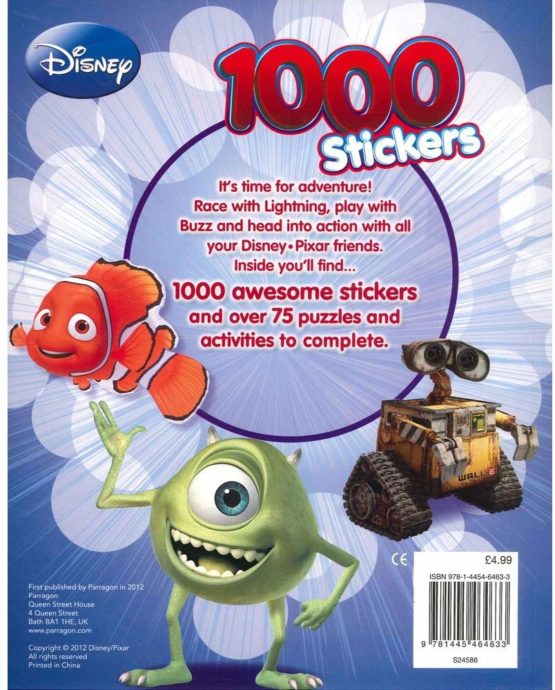 Disney Pixar Monsters: Activity Book With 1000 Stickers! (Monsters Inc ...