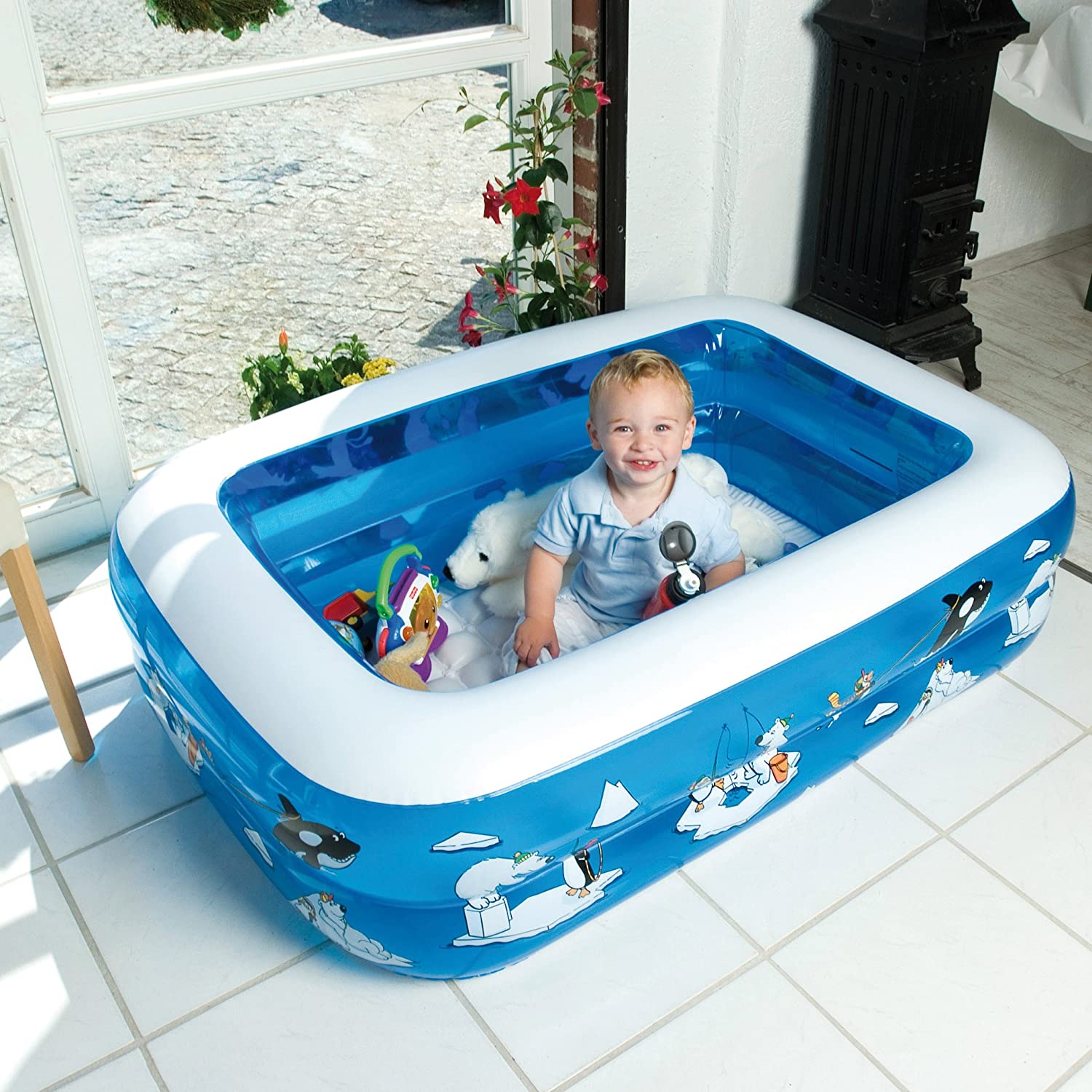 ‘Arctic’ Pool with Inflatable Bottom L 143 x B 106 x H 36 cm – TopToy