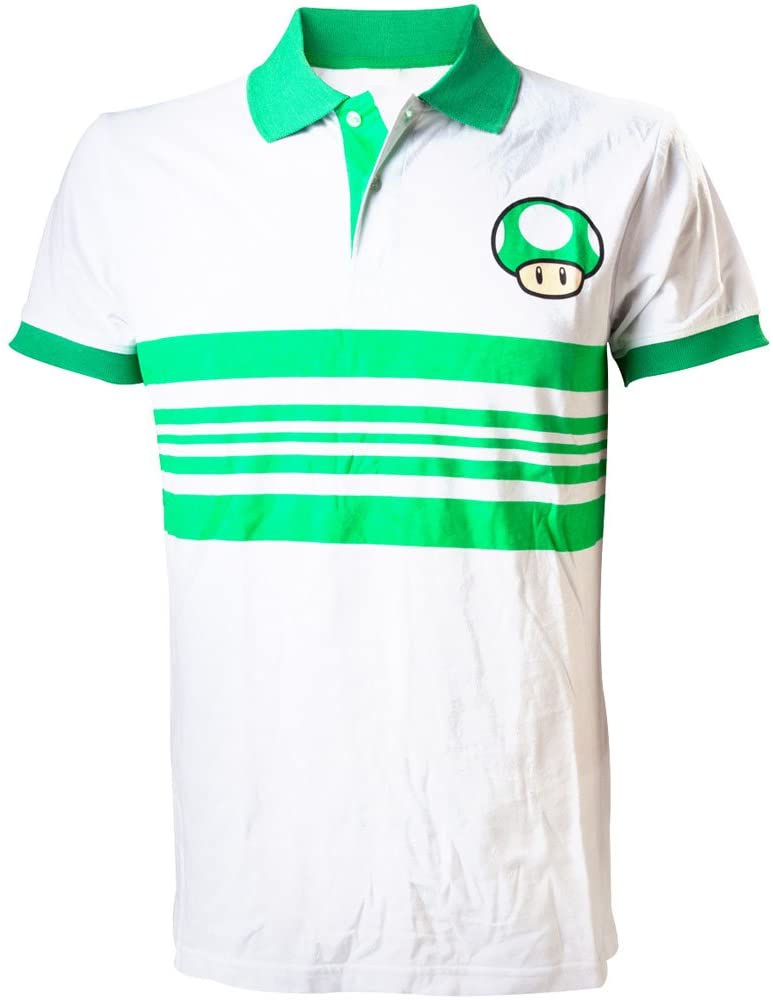 Nintendo Super Mario Bros Green Mushroom Polo Shirt – TopToy