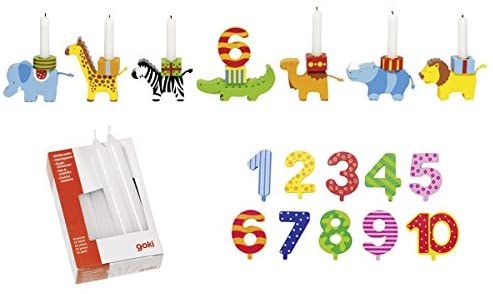 Die LuLuGoS Goki Birthday Train and Animal Parade Candles Numbers 1-10 ...