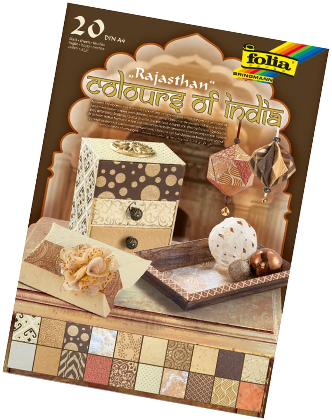 Folia Bringmann 550404 Creative Block Rajasthan, Assorted, 20 Sheets ...