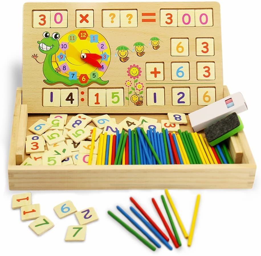 CT Wooden Counting Toy for Kids – Double Sides Board for Teaching Math ...