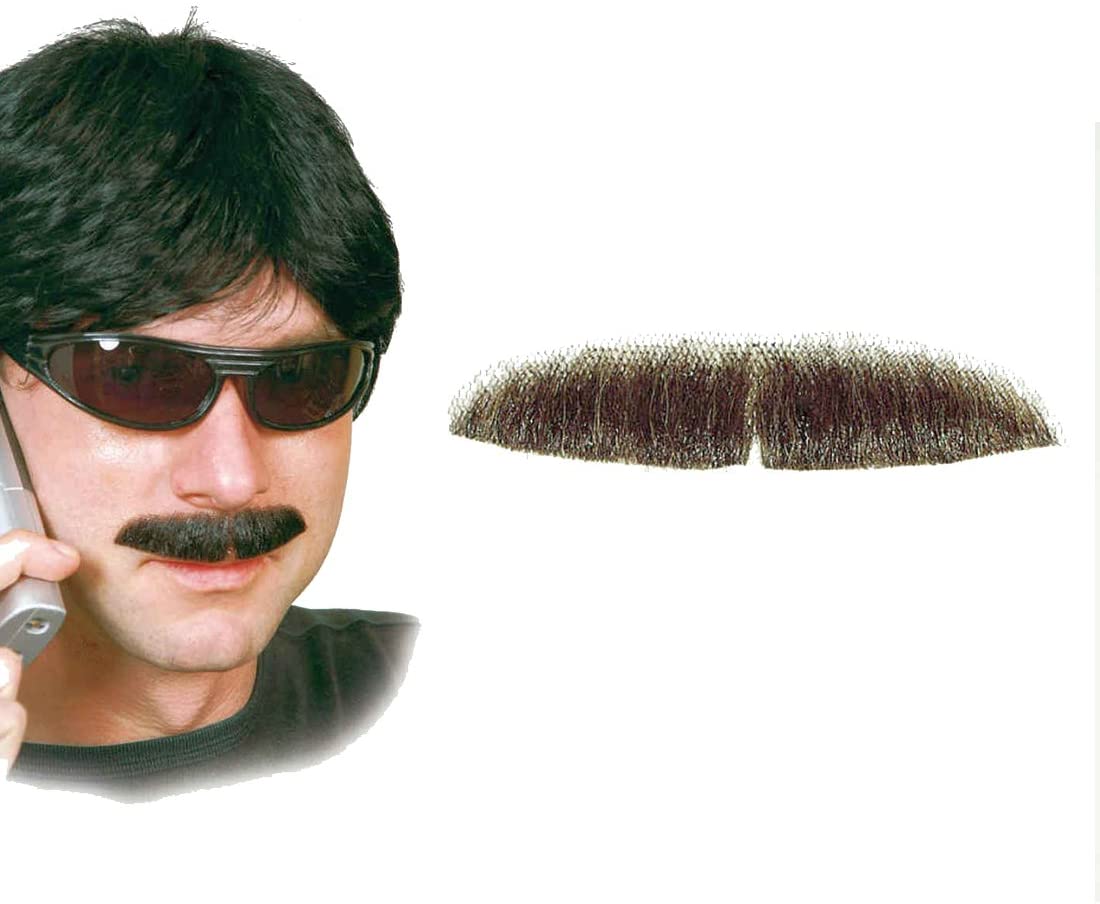 Amakando Spy Moustache – brown | Secret Agent Moustache | 70s Stick On ...
