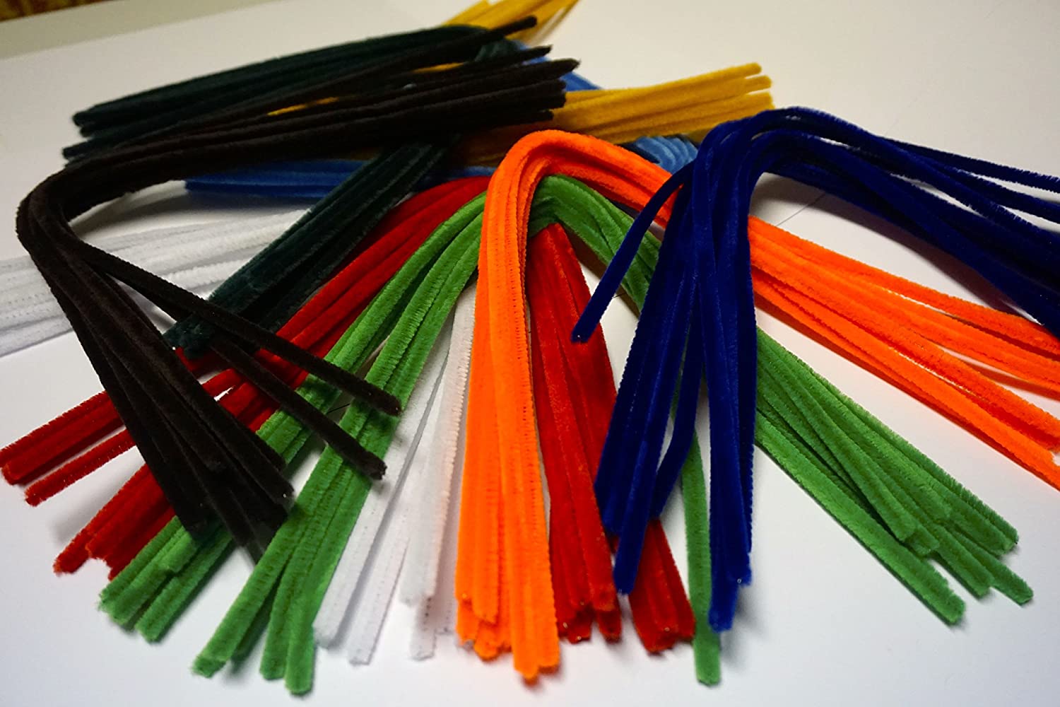 Chenille wire – pipe cleaner – plush parset – ø 8 mm, 50 cm long, 90 ...