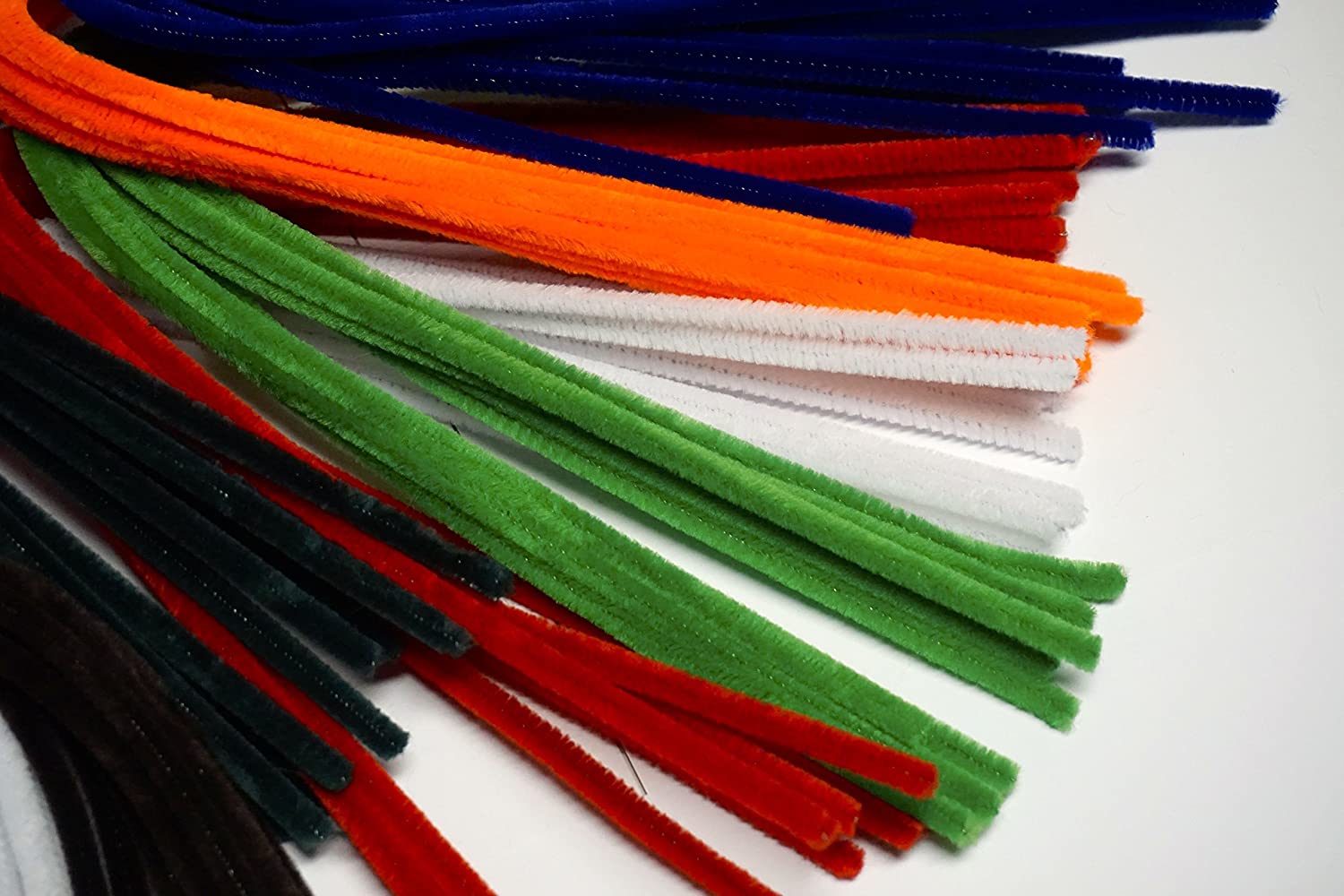 Chenille wire – pipe cleaner – plush parset – ø 8 mm, 50 cm long, 90 ...