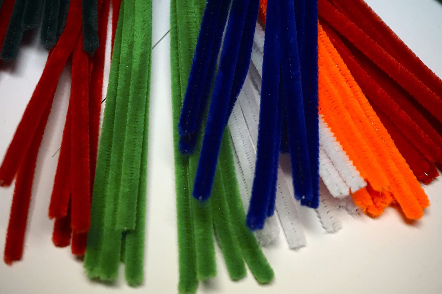 Chenille wire – pipe cleaner – plush parset – ø 8 mm, 50 cm long, 90 ...