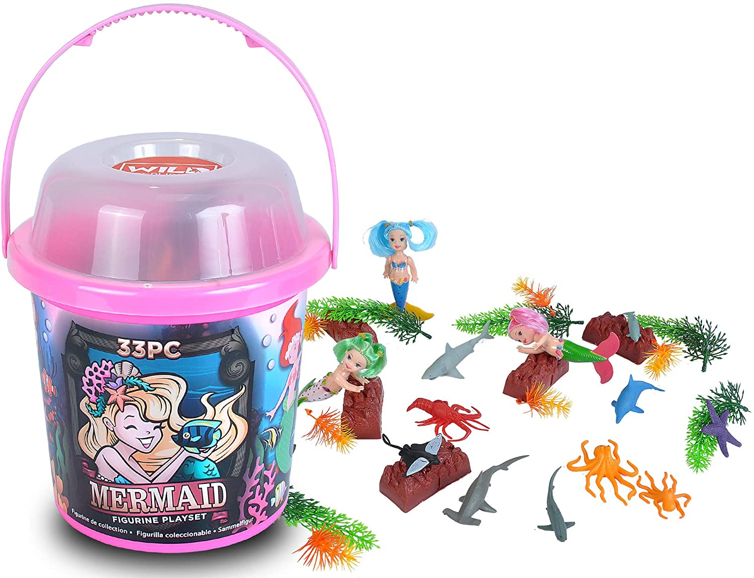Wild Republic 22219 Mermaid, Figurine Playset, Adventure Bucket, 20 cm ...