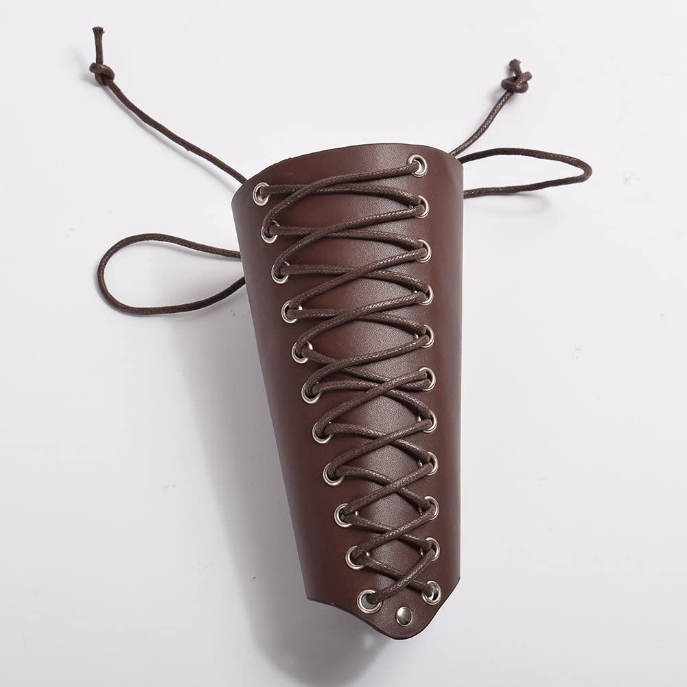 BLESSUME Unisex Pleather Knights Gauntlet Wristband Medieval Bracer ...