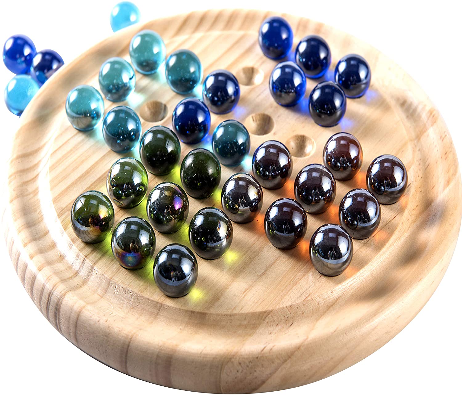 Solitaire Game – Wooden Marble Solitaire – Solid Wooden Marbles ...