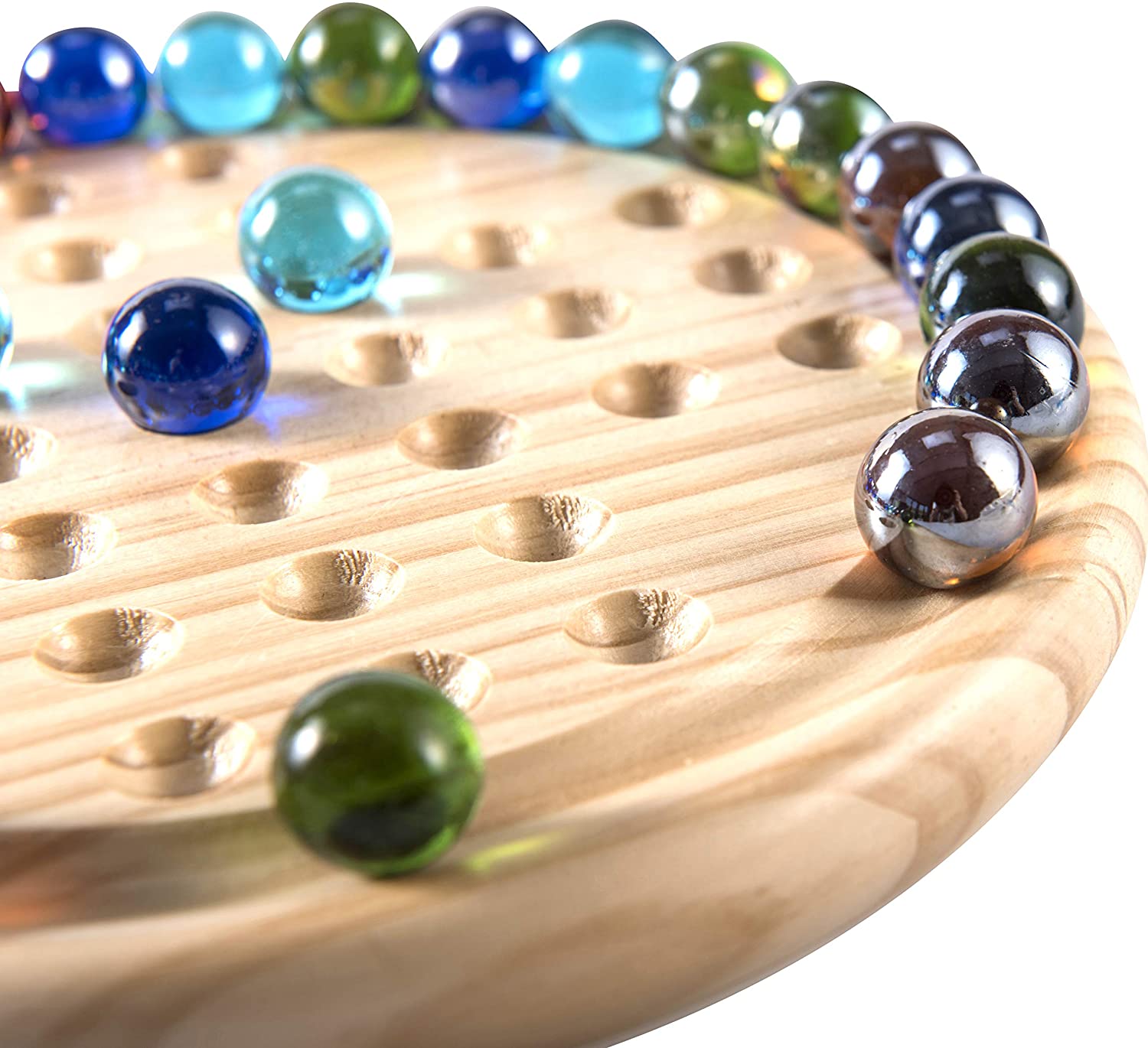 Solitaire Game – Wooden Marble Solitaire – Solid Wooden Marbles ...