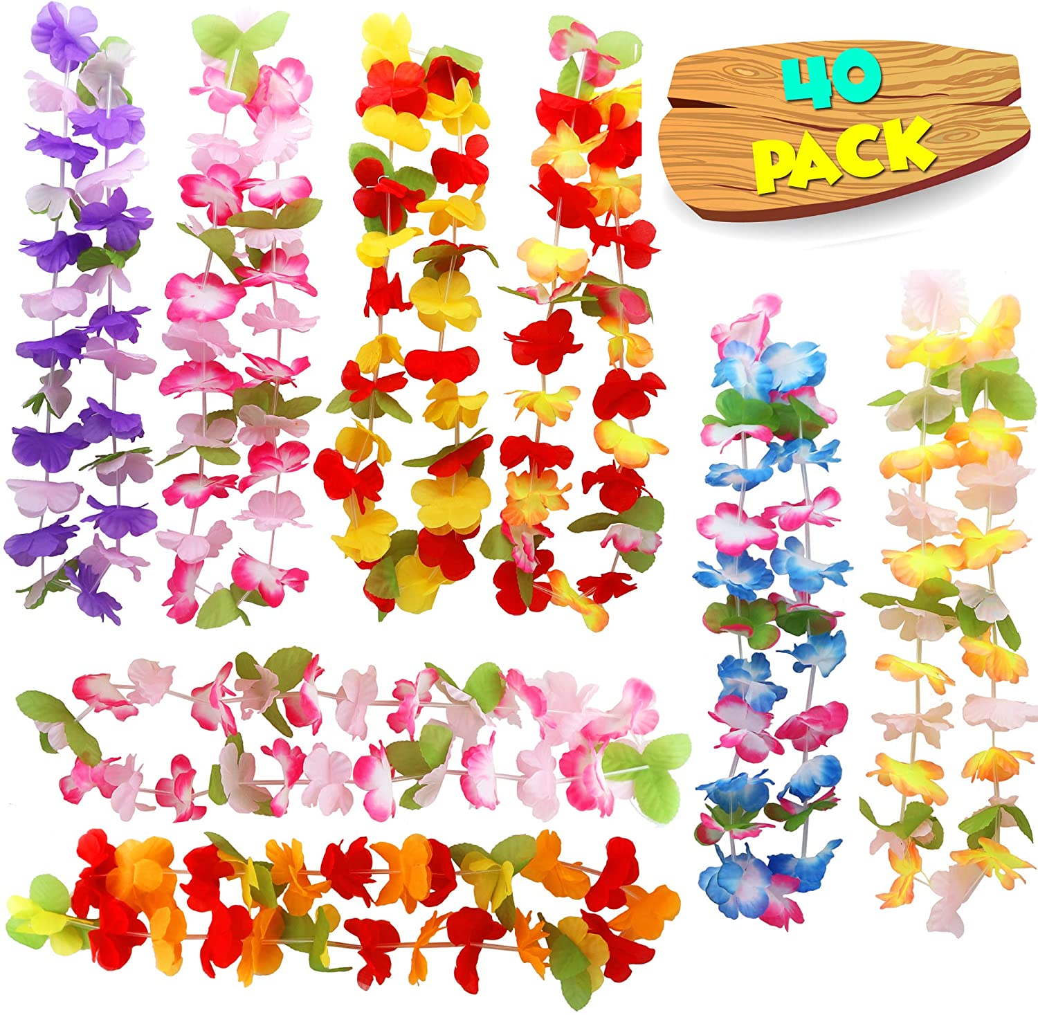 THE TWIDDLERS – Hawaiian Garlands / Lei Luau Flower Necklaces for Hula ...