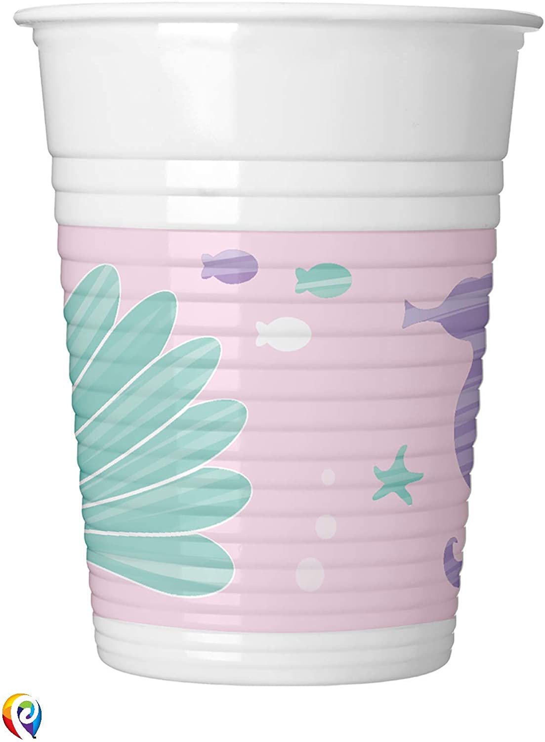 Under The Sea Party Mermaid Shell Seahorse Cups (8) – TopToy
