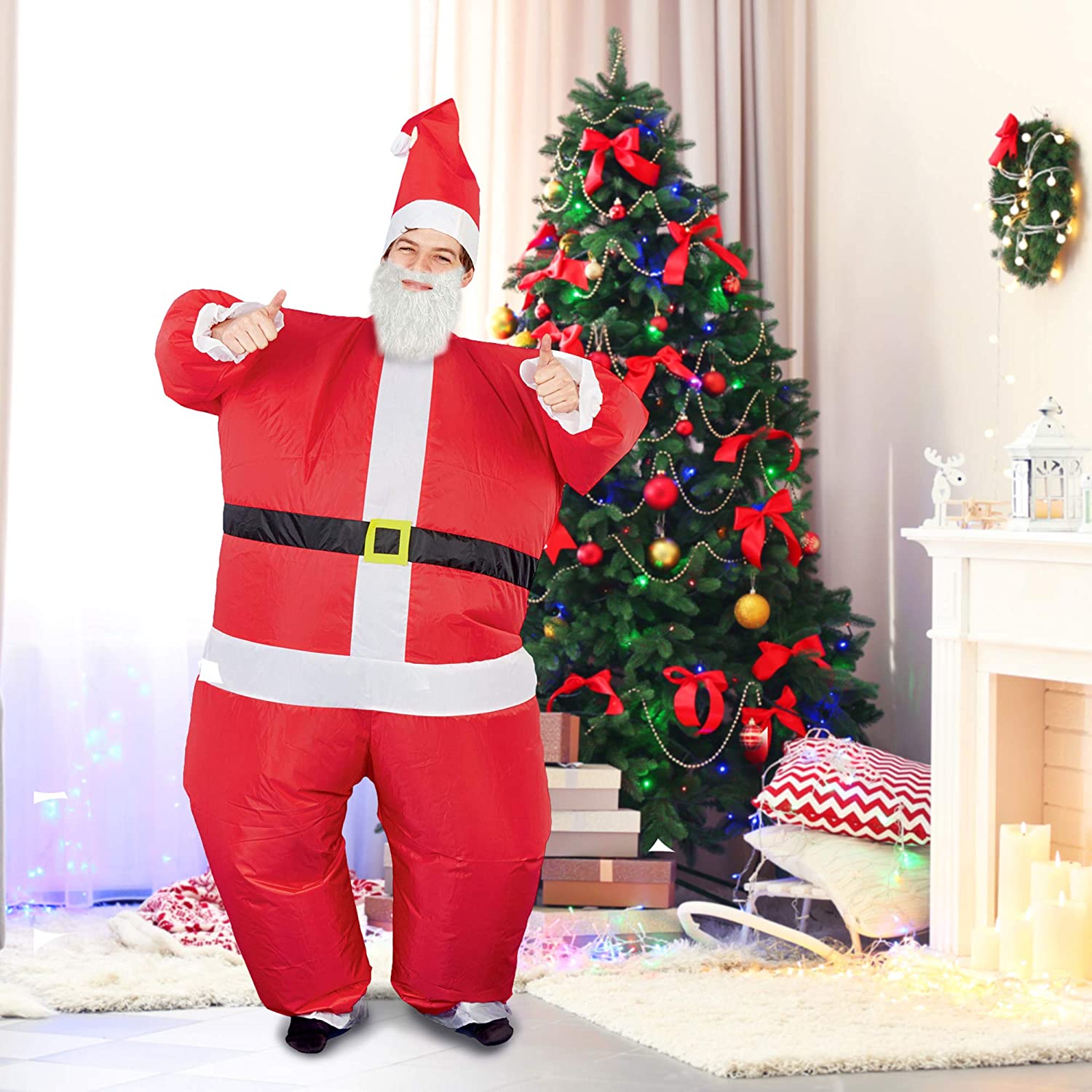 THE TWIDDLERS – Christmas Santa Claus Inflatable Costume, Adult Xmas ...
