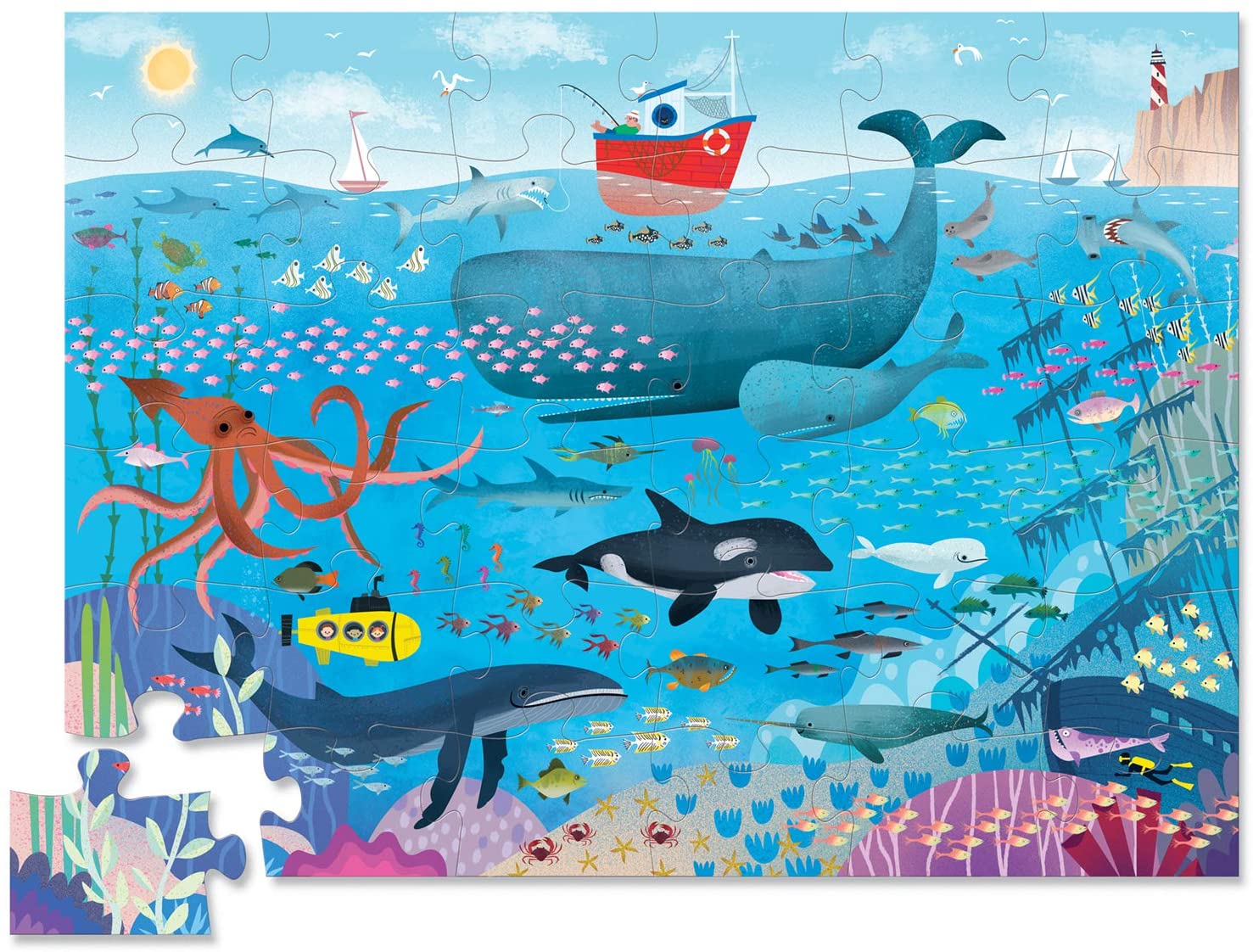 Bertoy 3840768 Shaped Box Puzzle, Under the Sea, 36 Pieces – TopToy