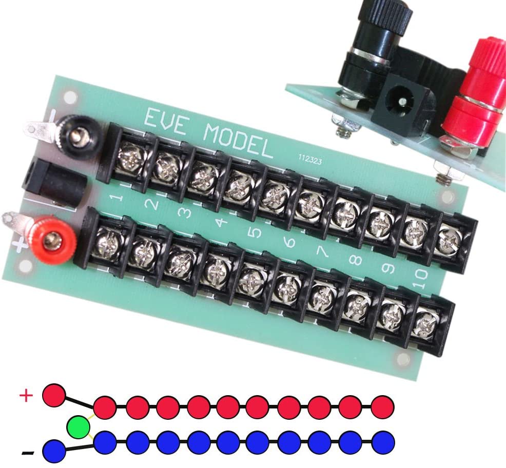 Evemodel 2pcs Power Distribution Board 3 Inputs 10 pairs Outputs for DC ...