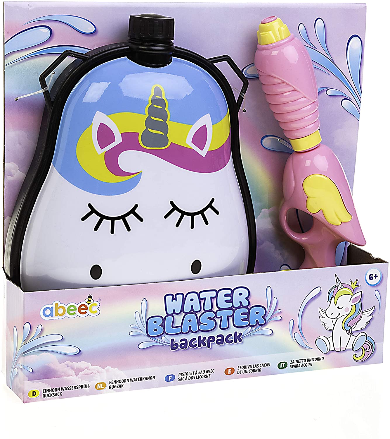 abeec Water Blaster Backpack Unicorn – Backpack Water Gun Outdoor Toy ...