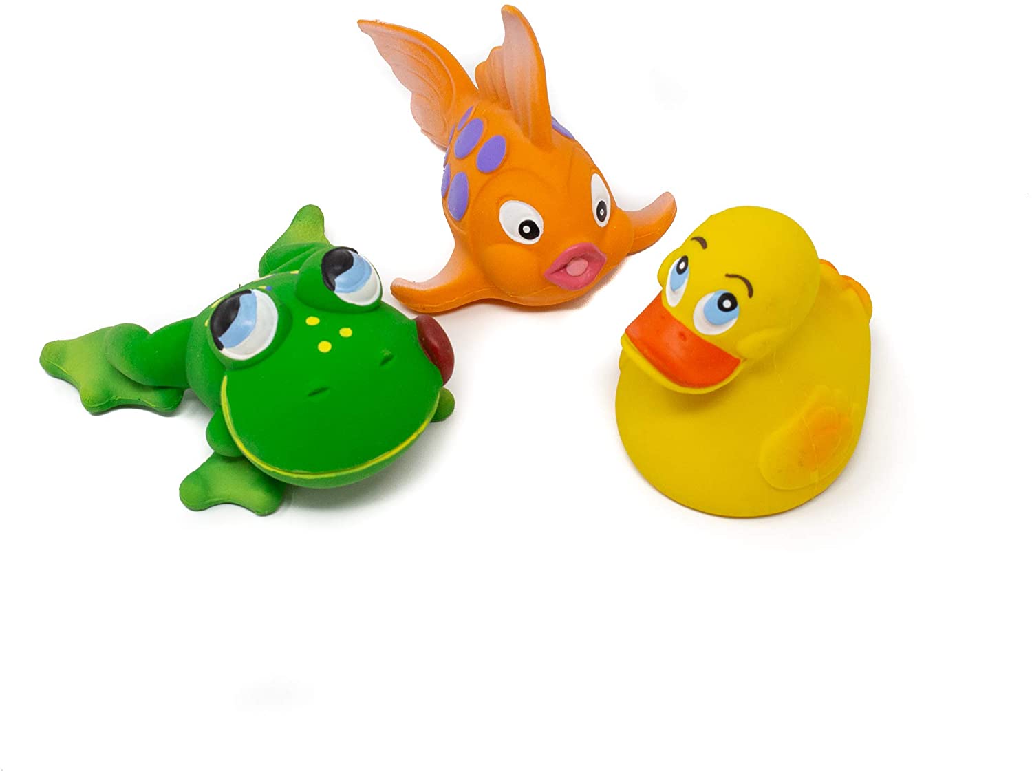 Bath Toys Squirters Natural Rubber Fish, Frog and Duck 3-Set, by Lanco ...