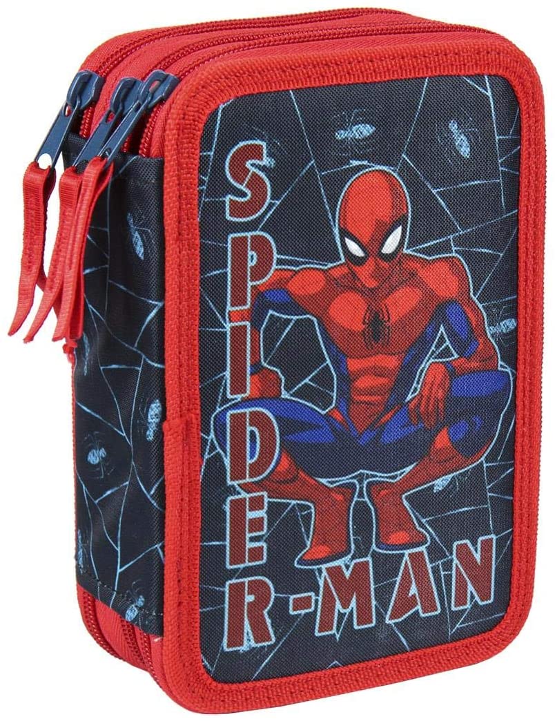 Marvel Spiderman Pencil Case, Triple Layered Boys Filled Pencil Case ...