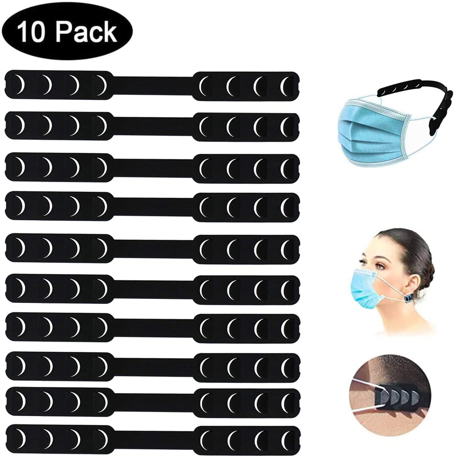 10Pcs Silicone Mask Extender Hook， Anti-Slip Extension Hook Buckle, Ear ...