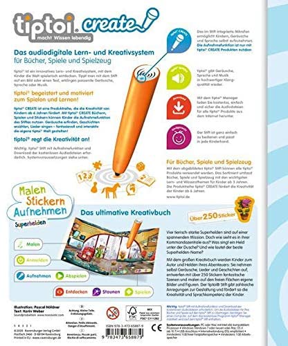 tiptoi Ravensburger Create Book | Superheroes – Painting, Stickers ...