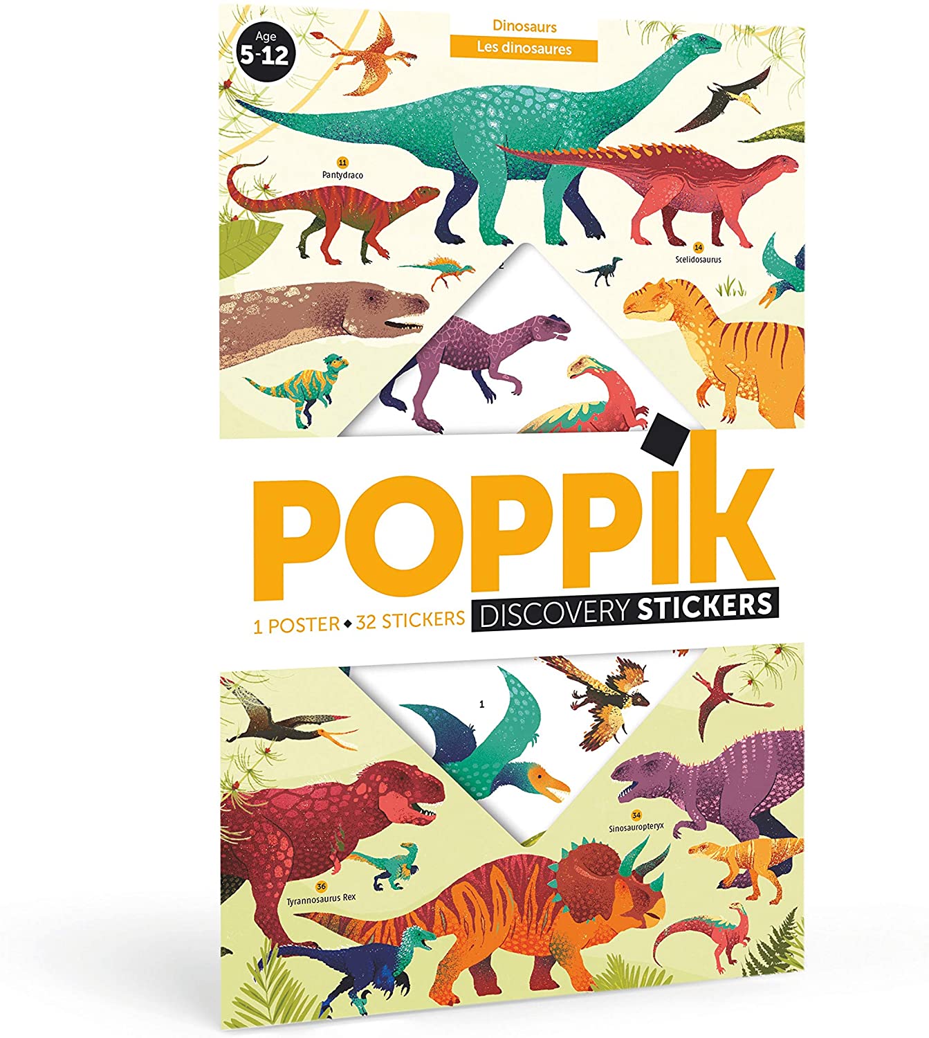 POPPIK,one Size,Multicoloured,DIS005 Discovery Sticker Kit Dinosaurs ...
