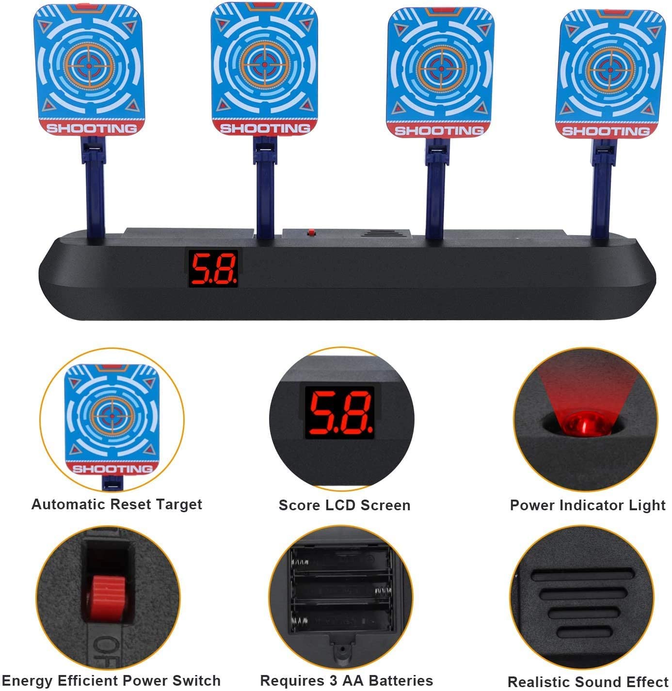 Sunshine smile Electronic Digital Target for Guns N-Strike Elite/Mega ...