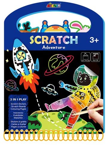 Avenir CH191603 Scratch Book Adventure 3-in-1 Colouring Pad Craft Kit ...