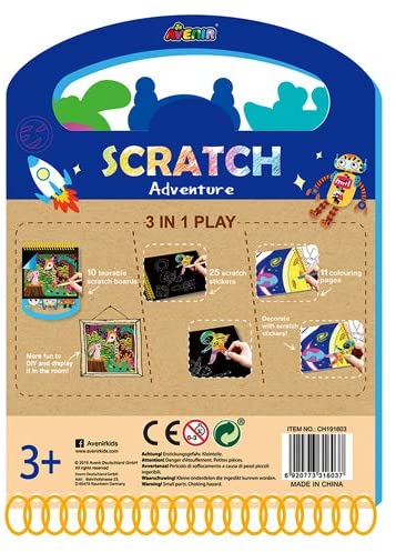 Avenir CH191603 Scratch Book Adventure 3-in-1 Colouring Pad Craft Kit ...