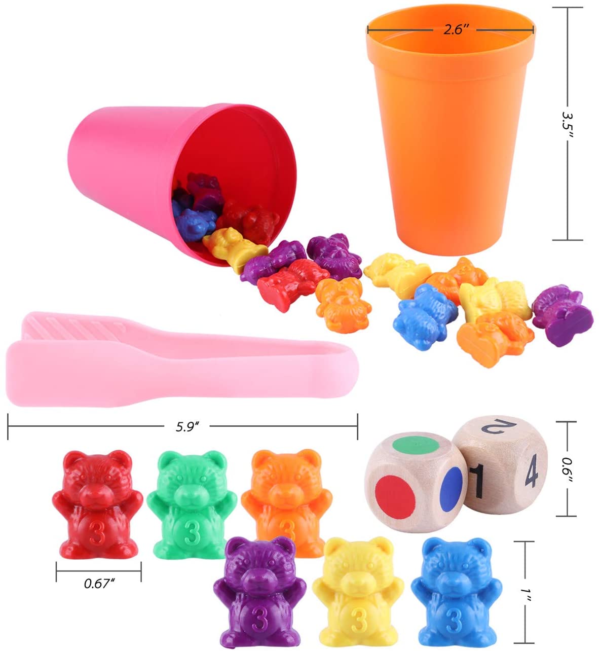 Miumiu Rainbow Counting Bears, 71pcs Colorful Counting Bears Set with ... Miumiu Rainbow Counting Bears, 71pcs Colorful Counting Bears Set with ...