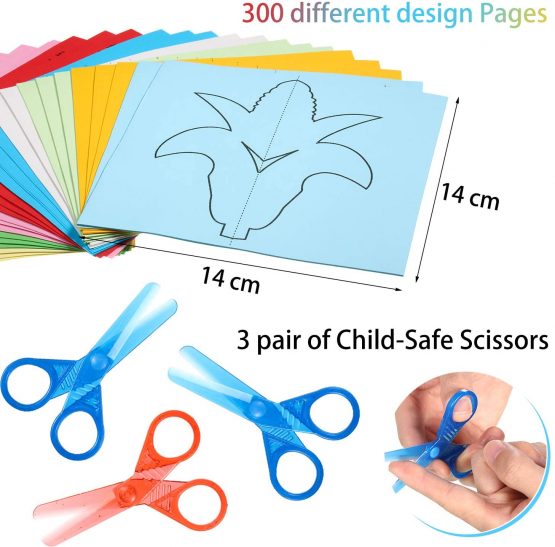 300 Pages Scissor Skills Activity Cutting Paper Scissor Practice Paper ...