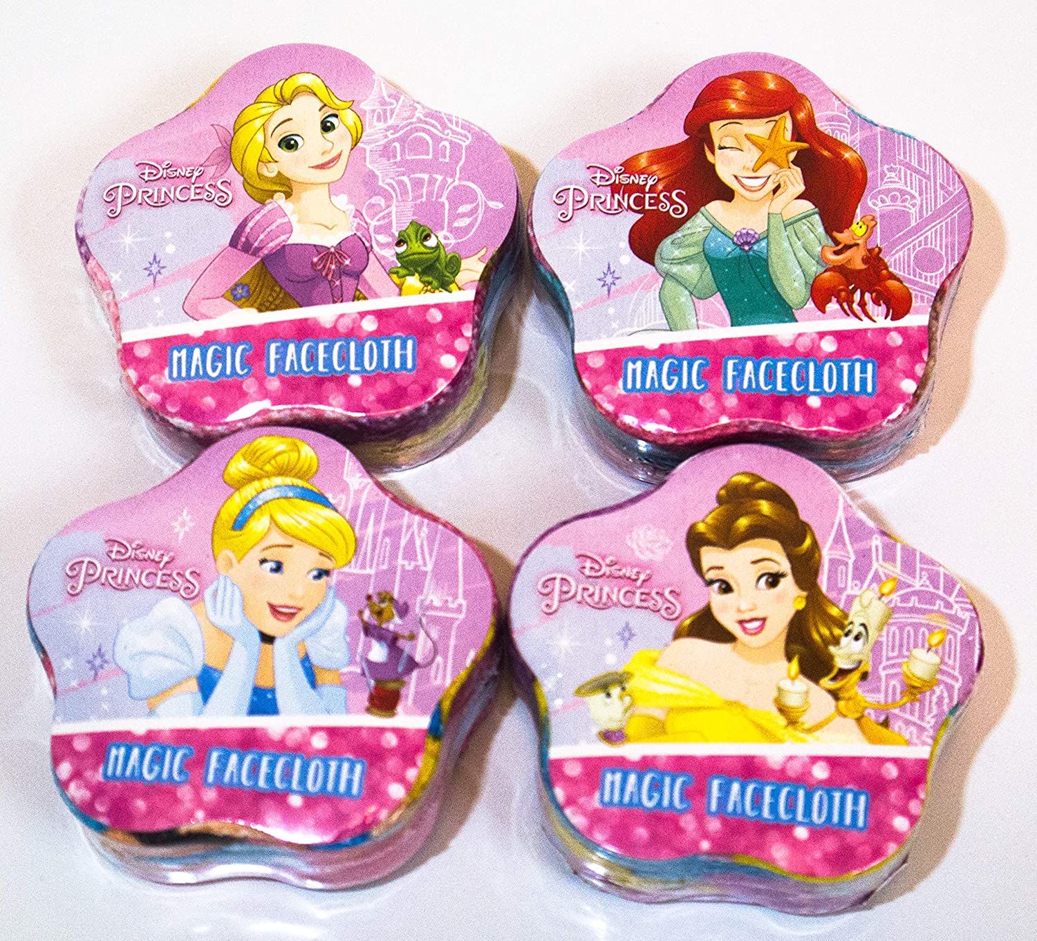 Lex’s Linens Pack of 3 Disney Princess Magic Face Cloths/Disney ...