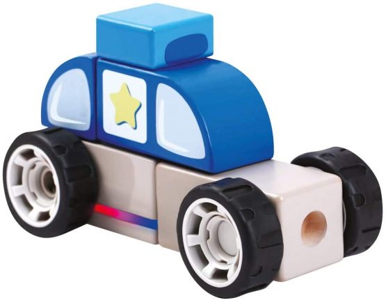 Bino 84093 Wooden Stacking Police Car With Toy Police Station Wooden ...