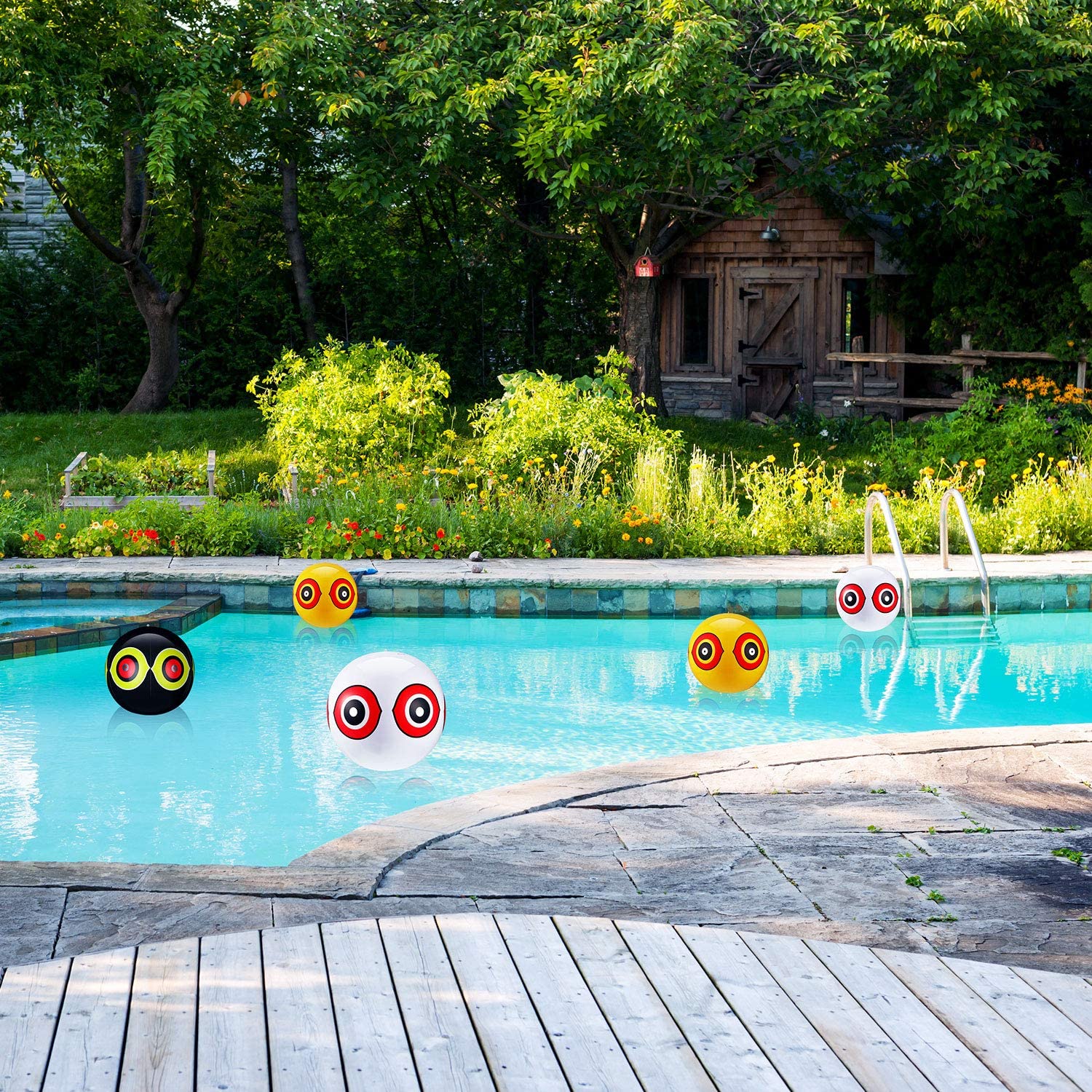 Mudder 6 Pieces Bird Repellent Balloons Scary Bird Eyes Balloons Bird ...