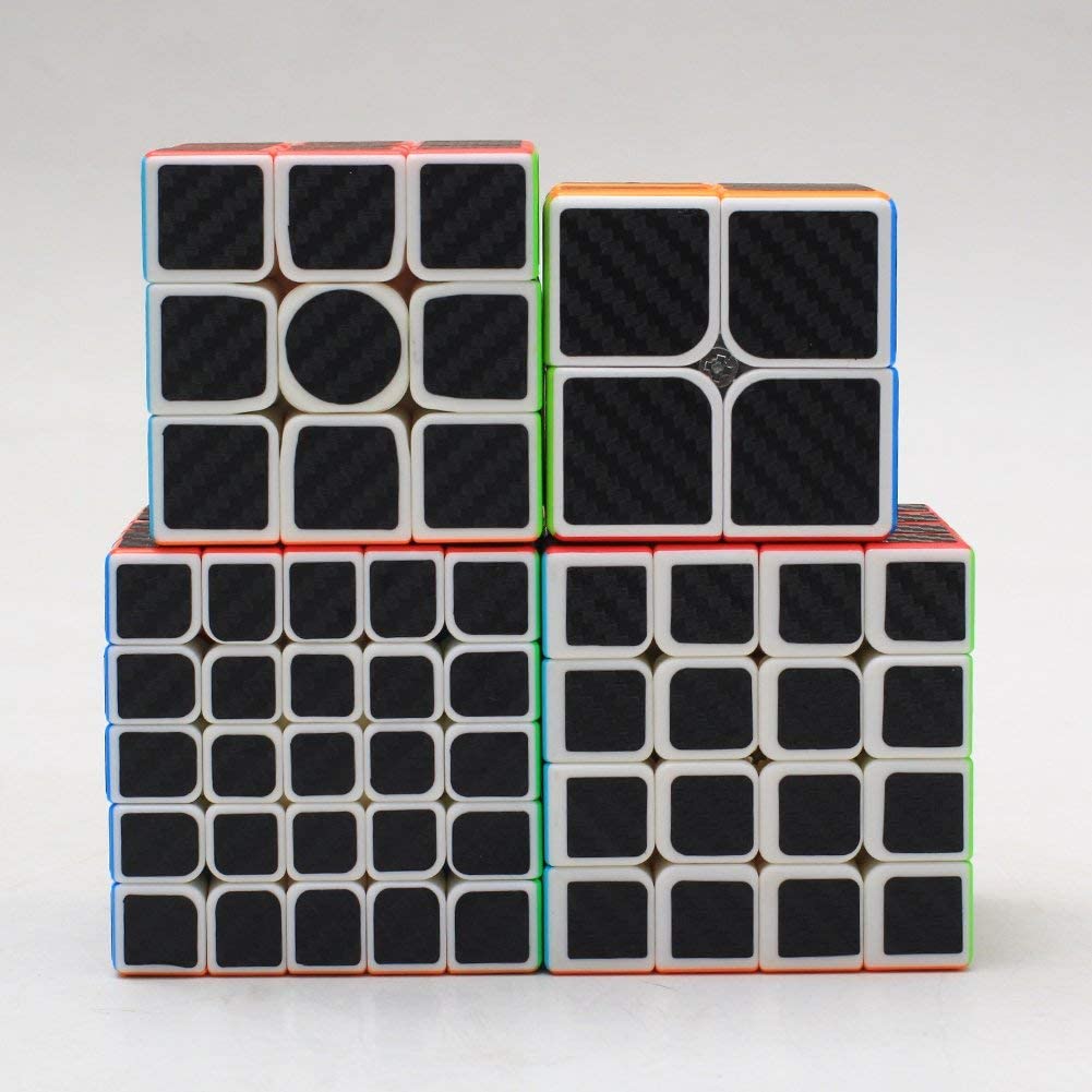cfmour combination Rube Cube Speed Cube Set,2,3,4,5 Carbon Fiber ...