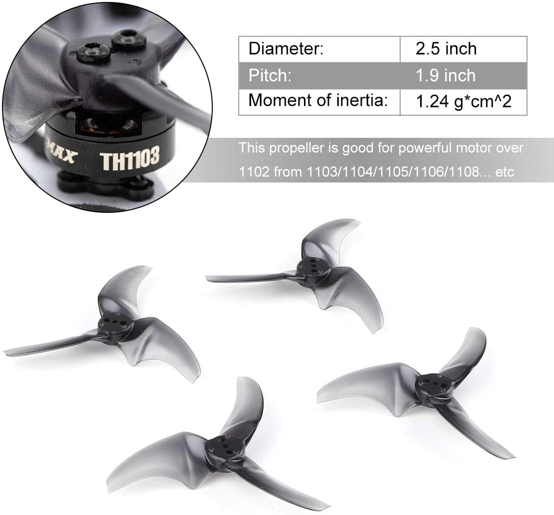 FancyWhoop 16pcs Emax AVAN Rush 2.5 Inch 3 Blade Propeller Tri-Blade ...