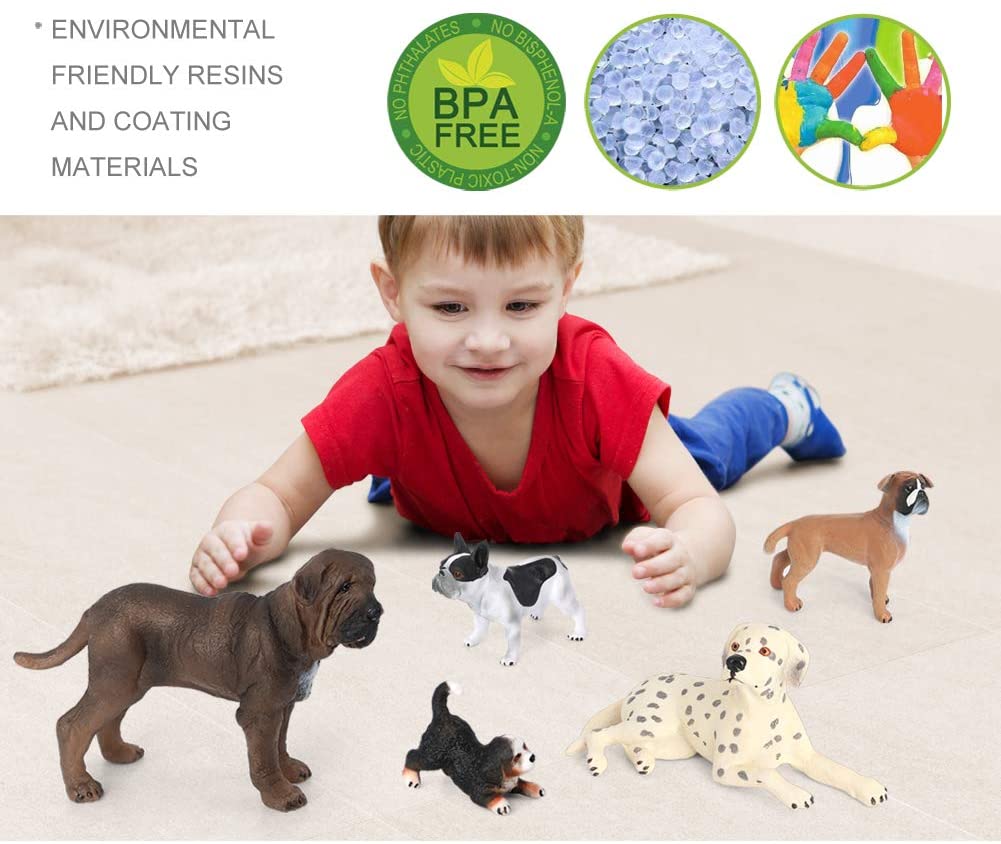 Volnau Dog Figurines Toys 9PCS Mini Dog Figures for Kids Toddlers ...