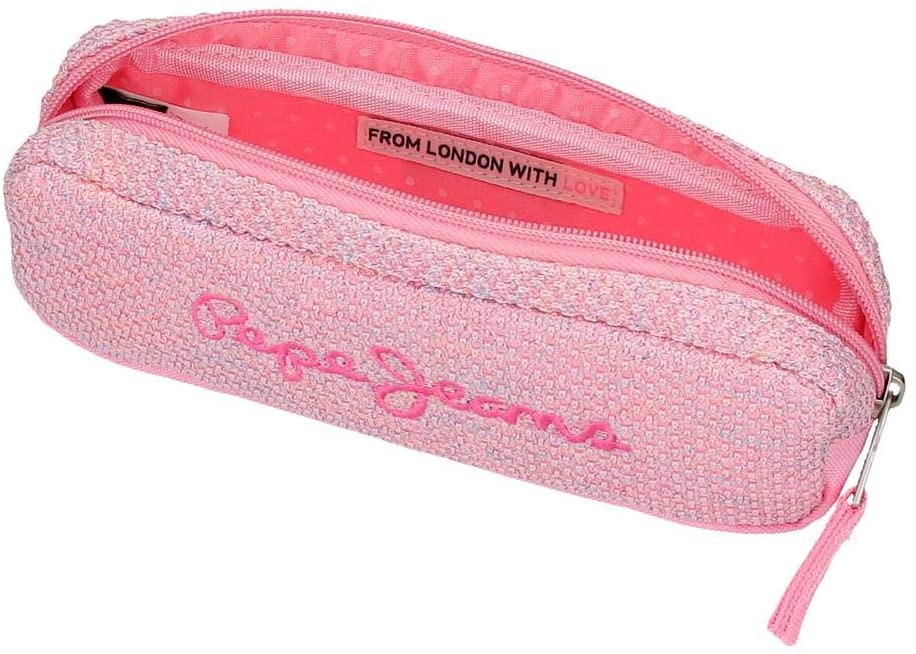 Pepe Jeans Rose Pencil Case Pink 22x7x3 cms Polyester – TopToy