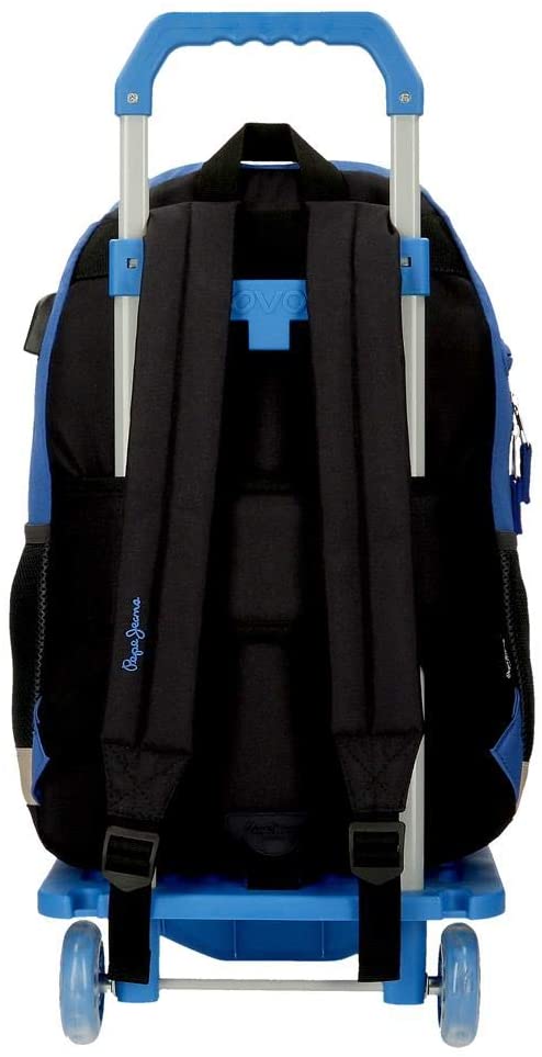 Pepe Jeans Dany Backpack with Trolley Blue 32x44x17,5 cms Recycled ...