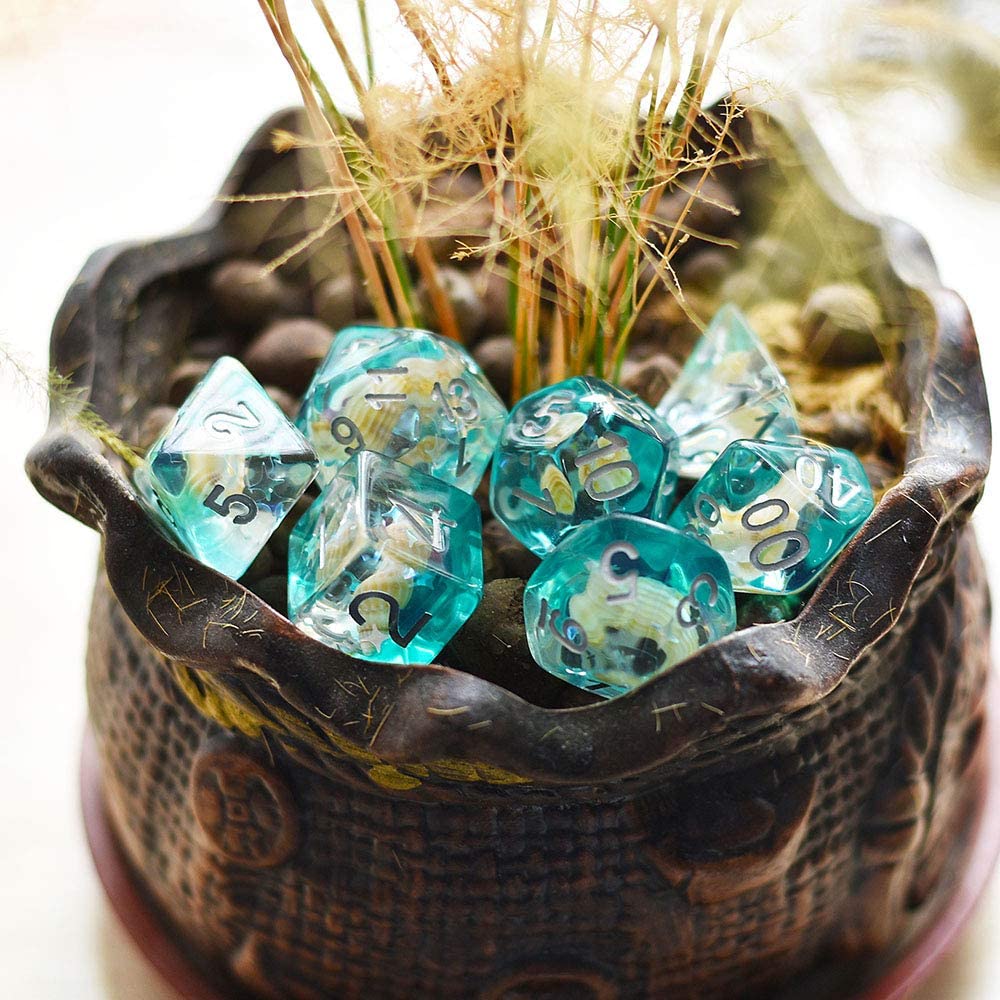 cusdie Conch Dice with Star Polyhedral Dice Sets for Dungeons and ...