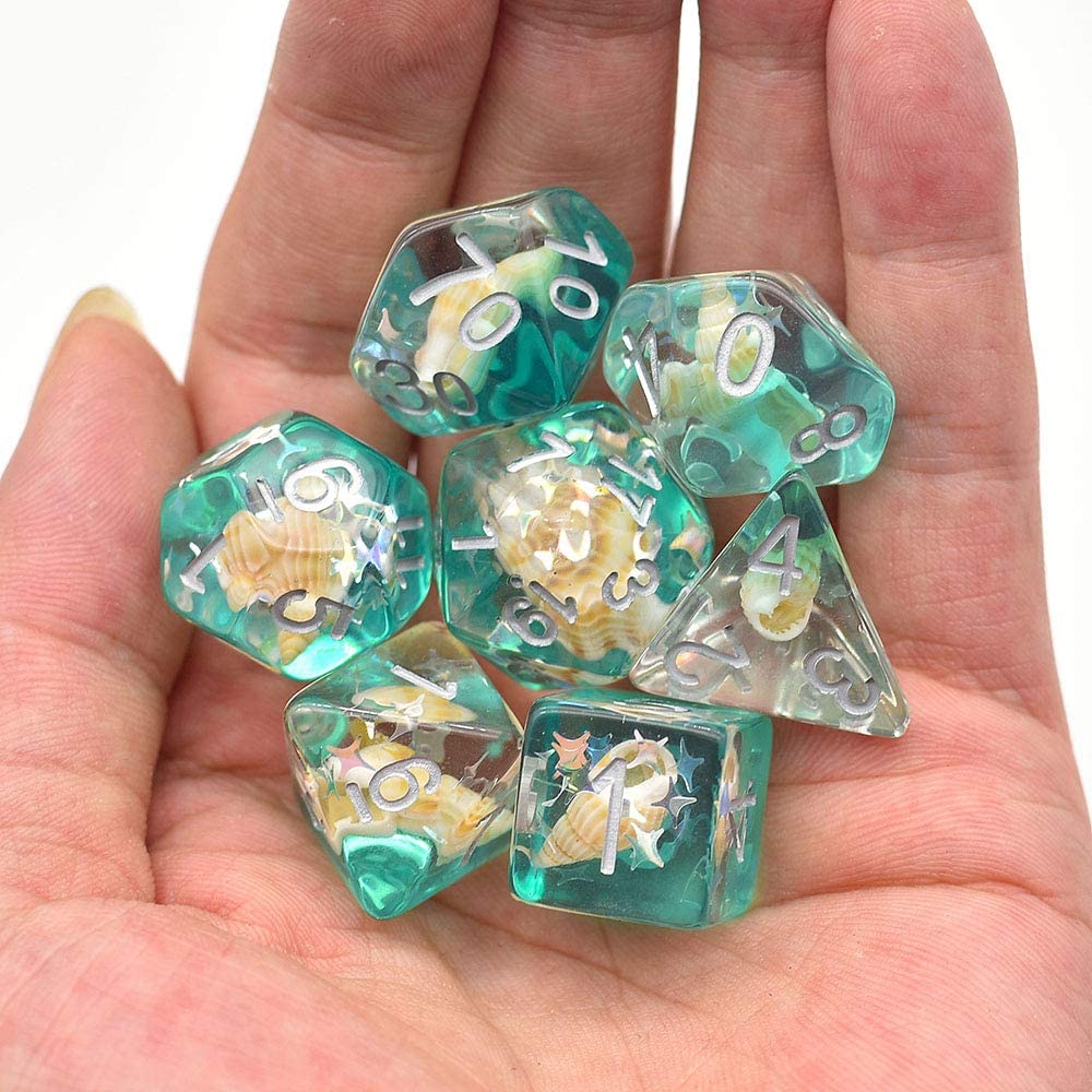 cusdie Conch Dice with Star Polyhedral Dice Sets for Dungeons and ...