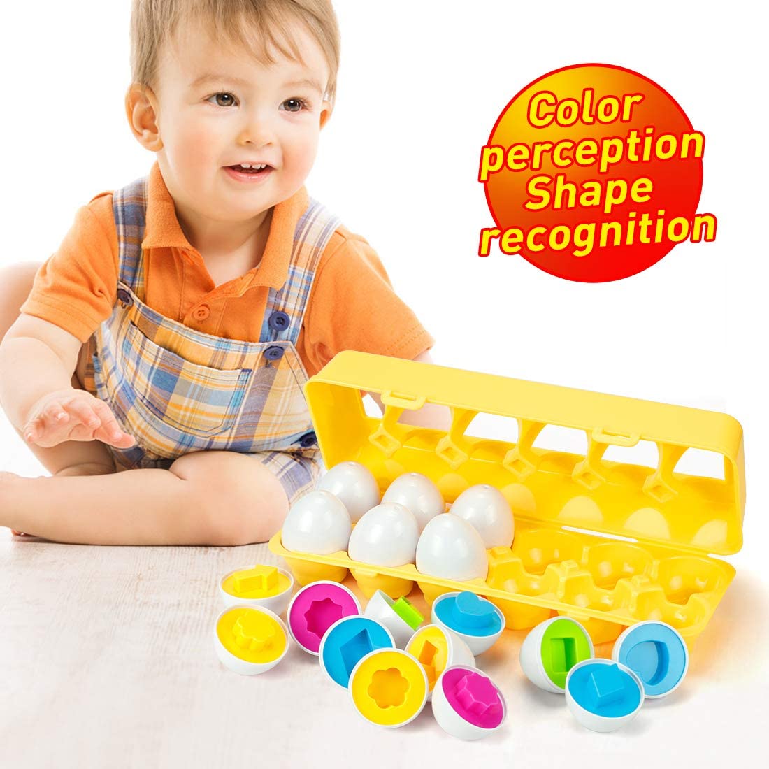 EXTSUD Toddler Egg Set Toys, Easter Eggs Smart Capsule, Colour Matching ...